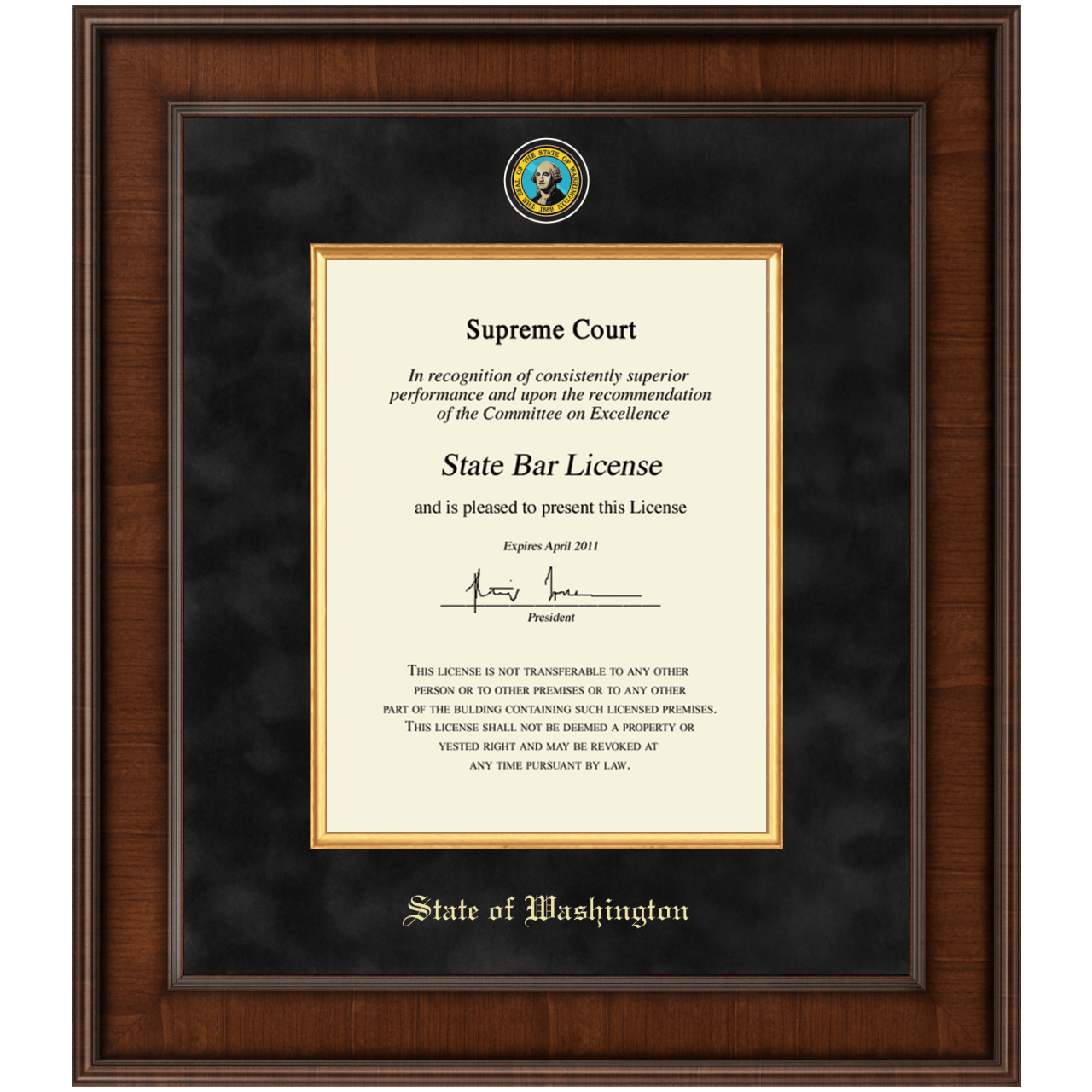 Presidential Masterpiece Certificate Frame in Madison State of ...