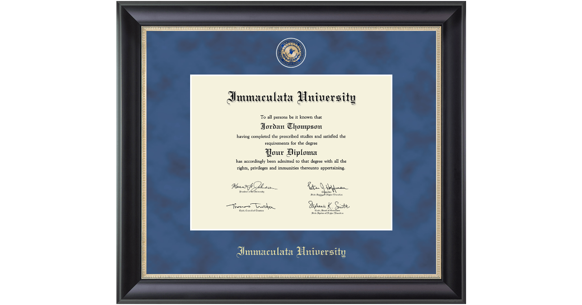 Regal Edition Diploma Frame in Noir Immaculata University - Item #361784