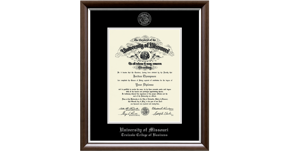 Silver Embossed Diploma Frame in Devonshire University of Missouri ...