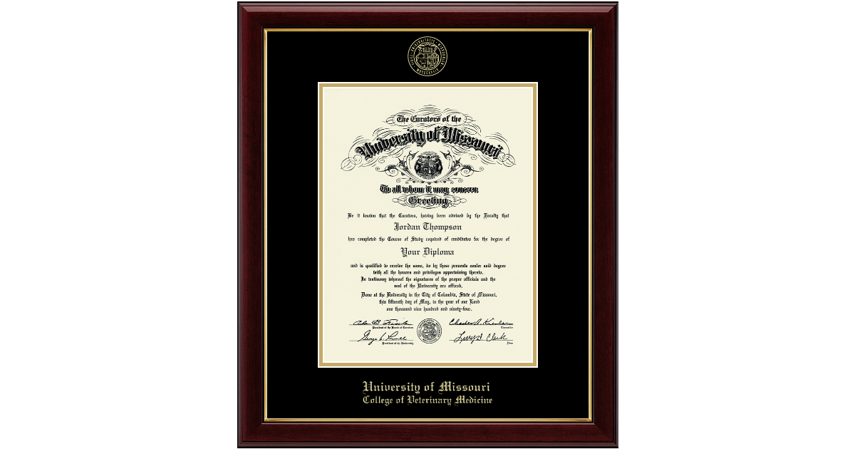 Gold Embossed Diploma Frame in Gallery University of Missouri Columbia ...
