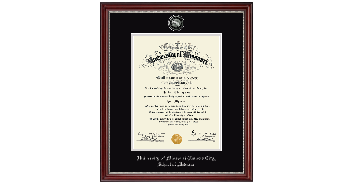UMKC School of Medicine Diploma Frames | Church Hill Classics