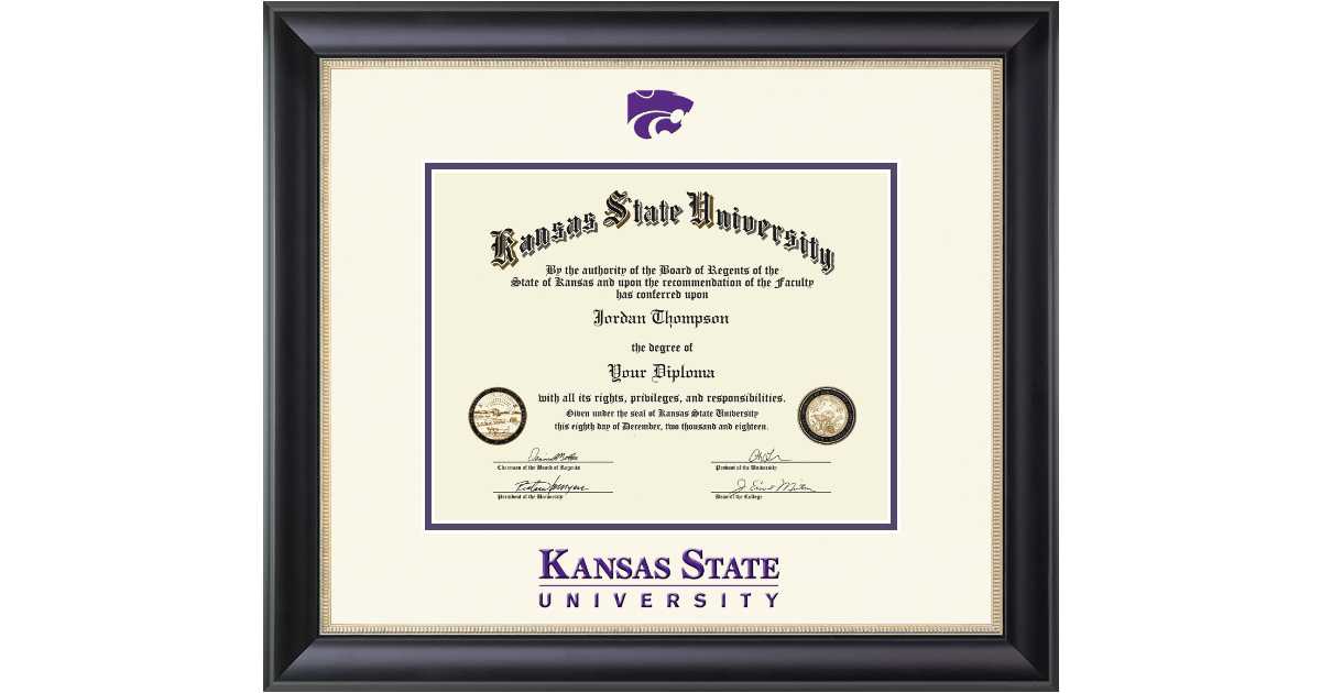 Dimensions Diploma Frame in Noir Kansas State University - Item #362785 ...