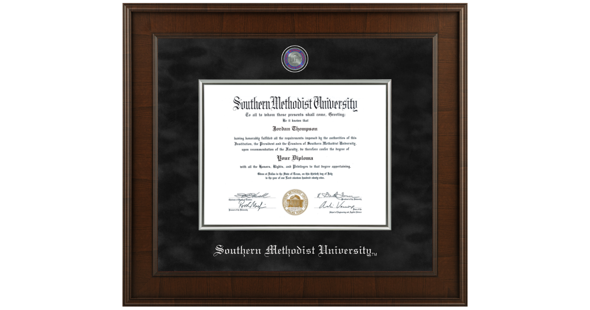 Southern Methodist University Diploma Frame | Church Hill Classics