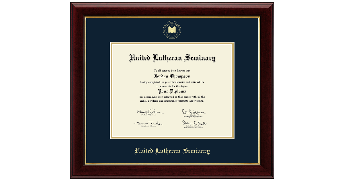 Gold Embossed Diploma Frame in Gallery United Lutheran Seminary - Item ...