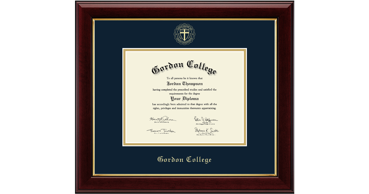 Gold Embossed Diploma Frame in Gallery Gordon College in Massachusetts ...