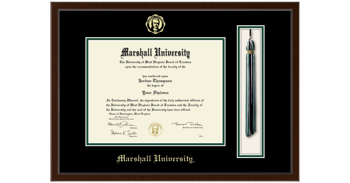 Tassel & Cord Diploma Frame in Delta Marshall University - Item #364966