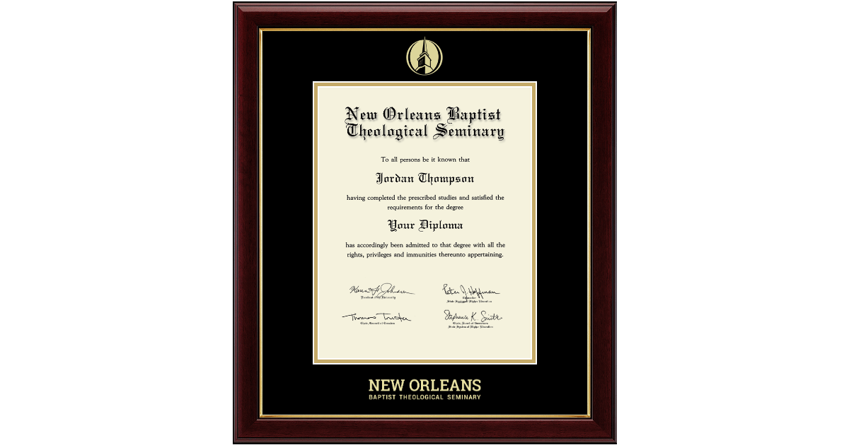 Gold Embossed Diploma Frame in Gallery New Orleans Baptist Theological ...