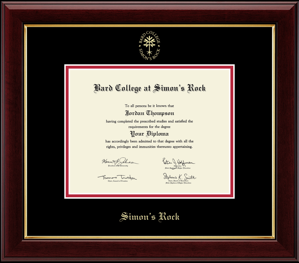 Bard College at Simon's Rock Gold Embossed Diploma Frame in Gallery ...