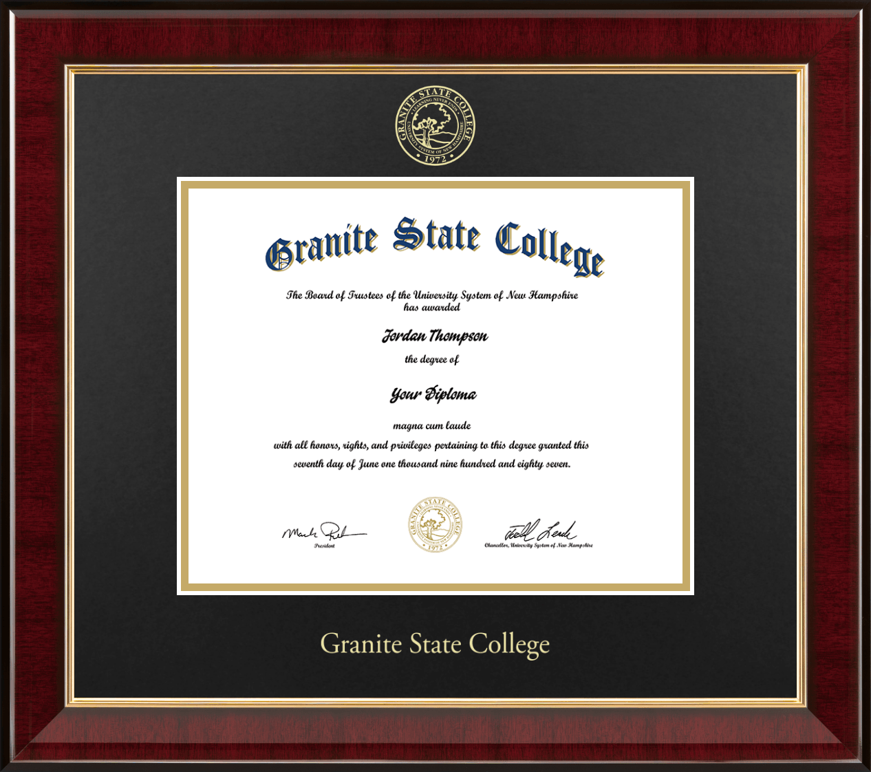 Granite State College Gold Embossed Diploma Frame in Murano - Item ...