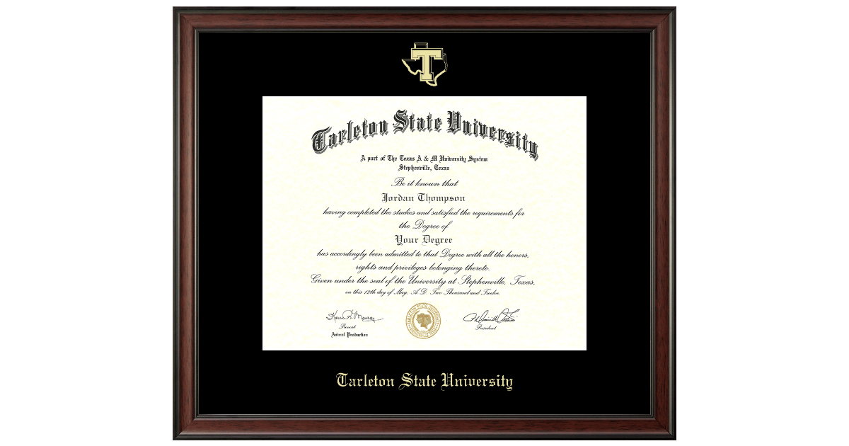Gold Embossed Diploma Frame in Studio Tarleton State University - Item ...
