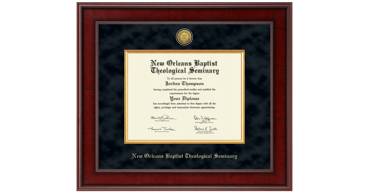 New Orleans Baptist Theological Seminary Diploma Frame | Church Hill ...