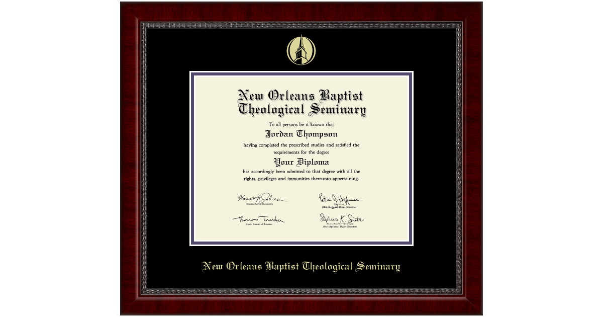 Gold Embossed Diploma Frame in Sutton New Orleans Baptist Theological ...
