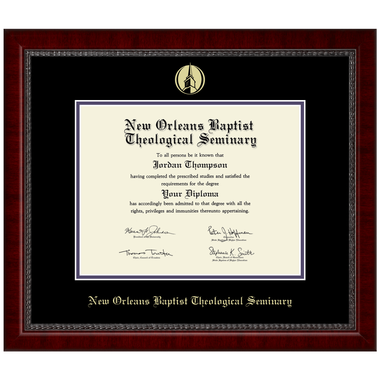 Gold Embossed Diploma Frame in Sutton New Orleans Baptist Theological ...