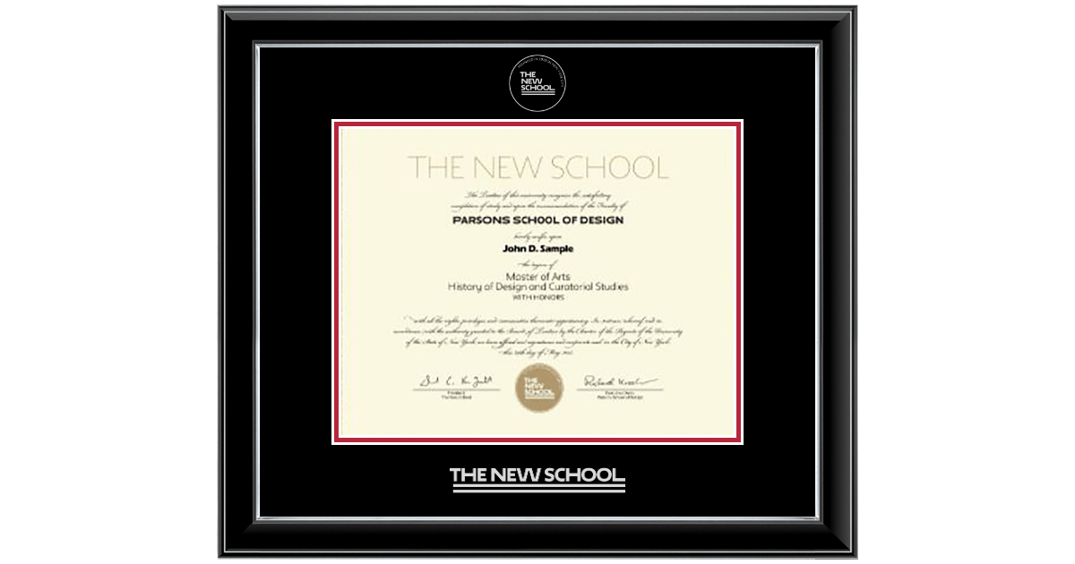 Silver Embossed Diploma Frame in Onyx Silver The New School - Item ...
