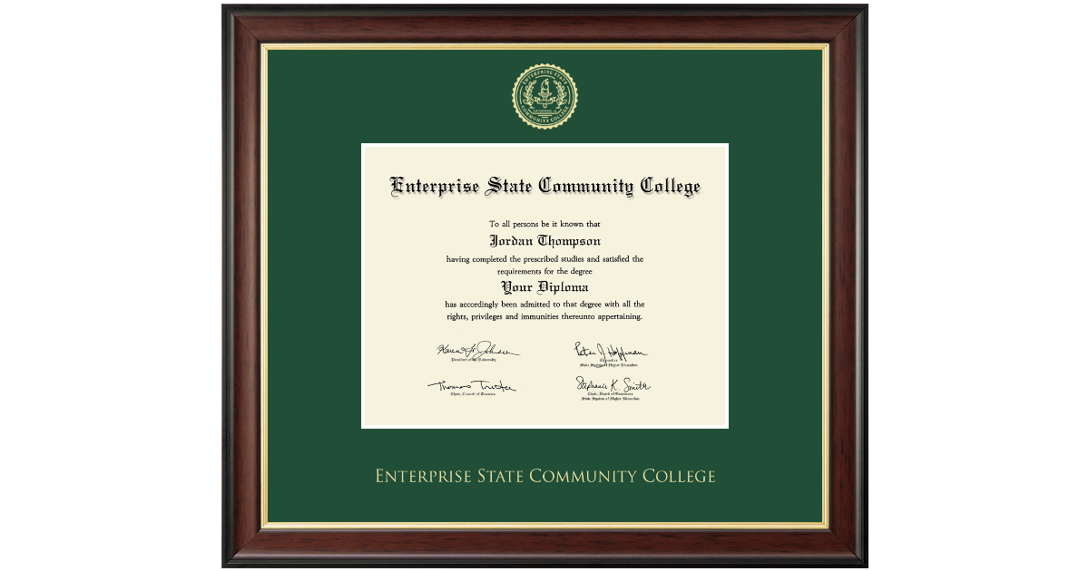 Enterprise State Community College Diploma Frame | Church Hill Classics