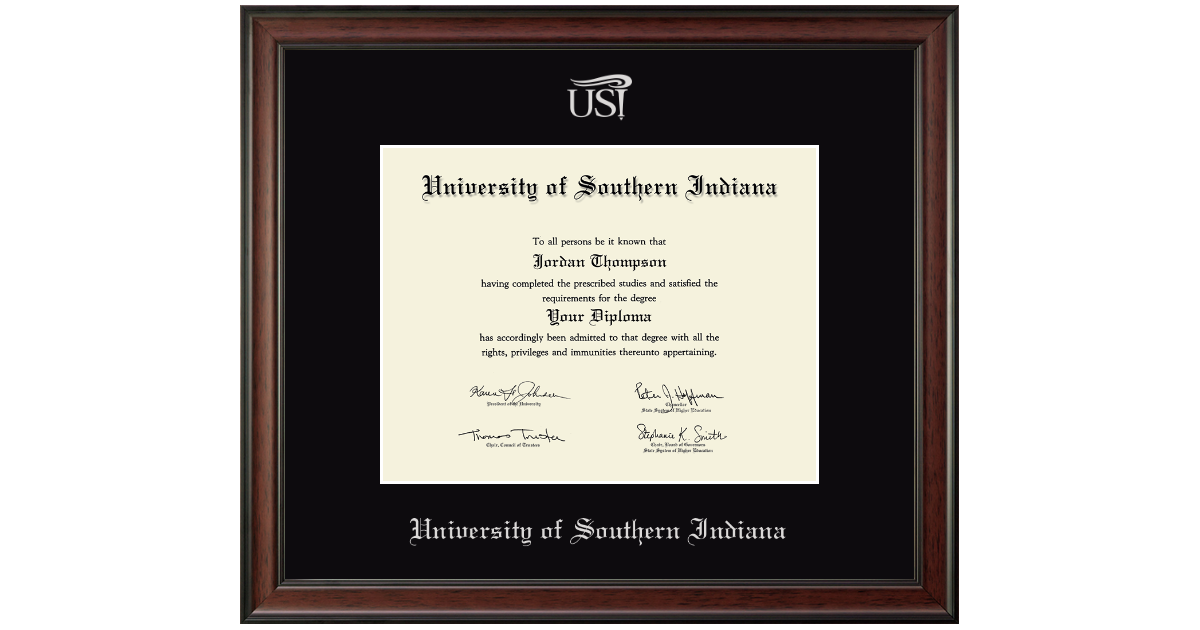 Silver Embossed Diploma Frame in Studio University of Southern Indiana ...