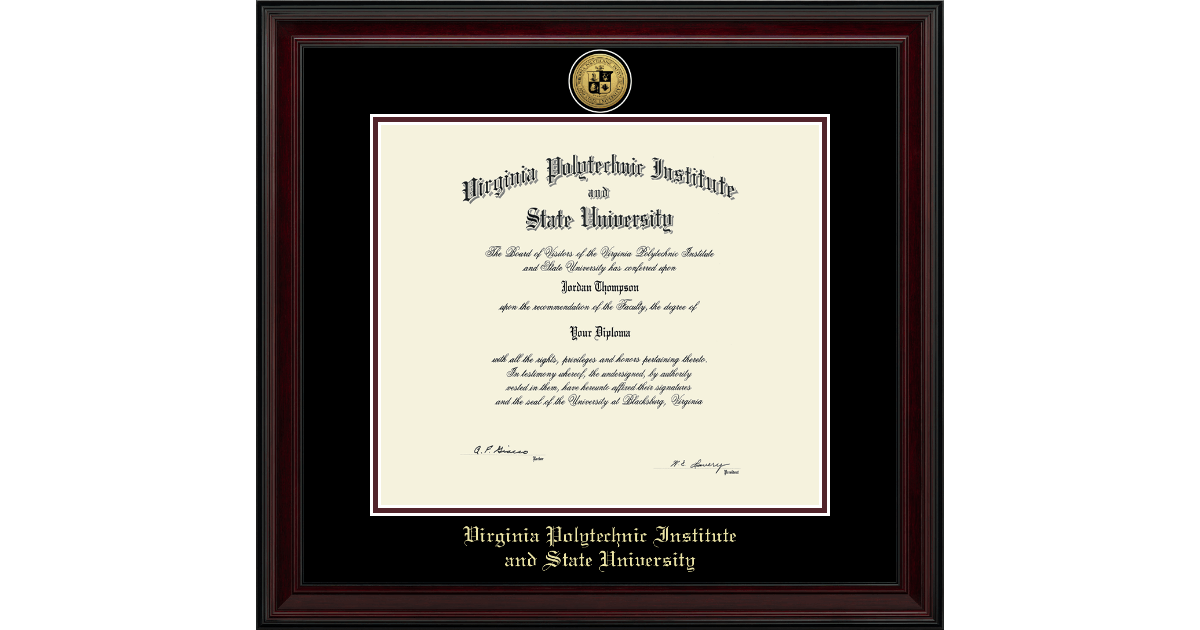 Gold Engraved Medallion Diploma Frame in Encore Virginia Tech - Item ...