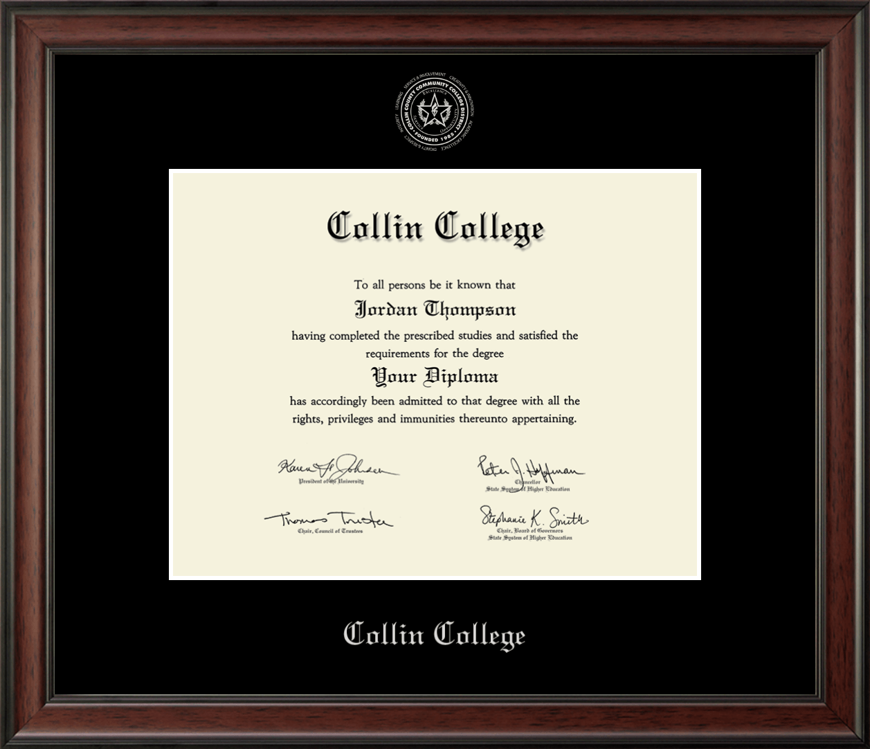 Collin College Silver Embossed Diploma Frame in Studio - Item #368527 ...