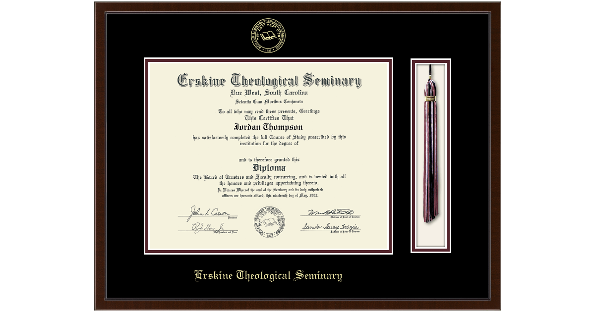 Tassel & Cord Diploma Frame in Delta Erskine College - Item #371219