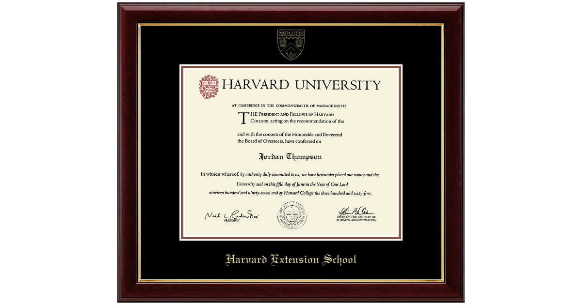 Gold Embossed Diploma Frame in Gallery Harvard University - Item ...