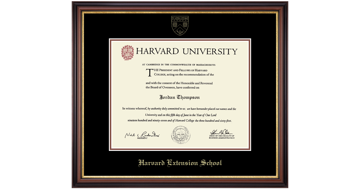 Gold Embossed Diploma Frame in Regency Gold Harvard University - Item ...