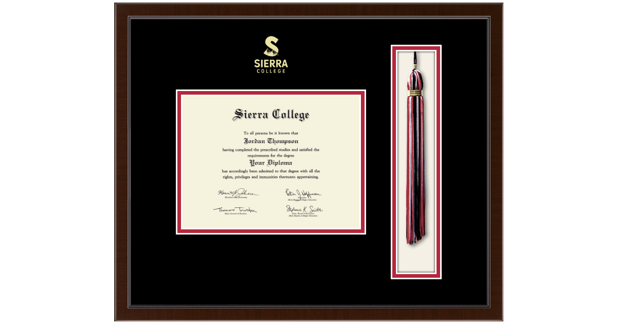 Tassel & Cord Diploma Frame in Delta Sierra College - Item #371458