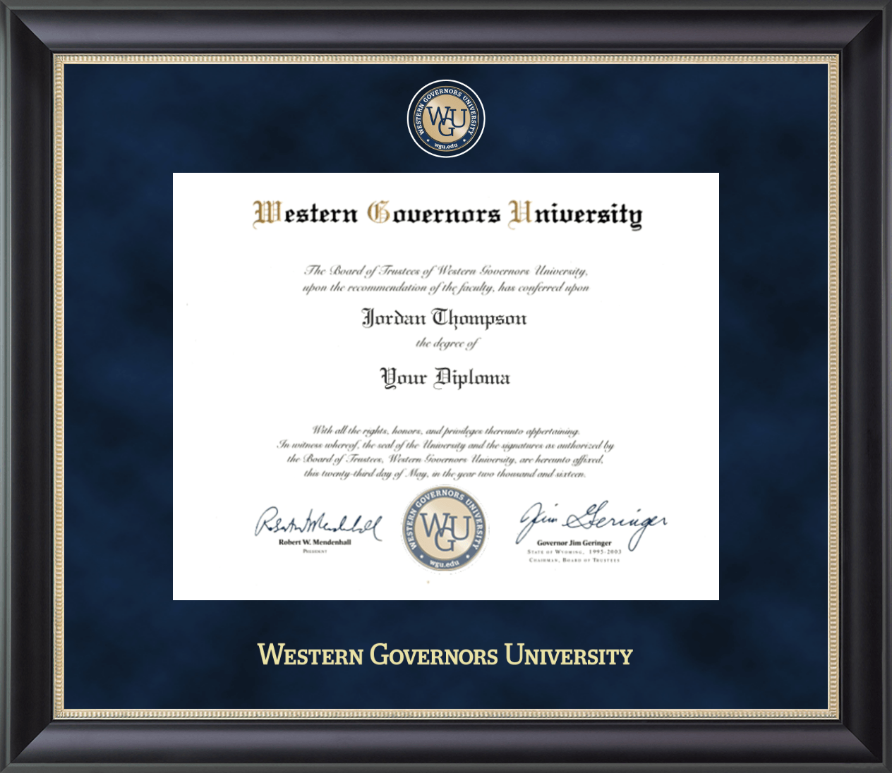 Western Governors University 11x14 Optional Size- Regal Edition Diploma ...