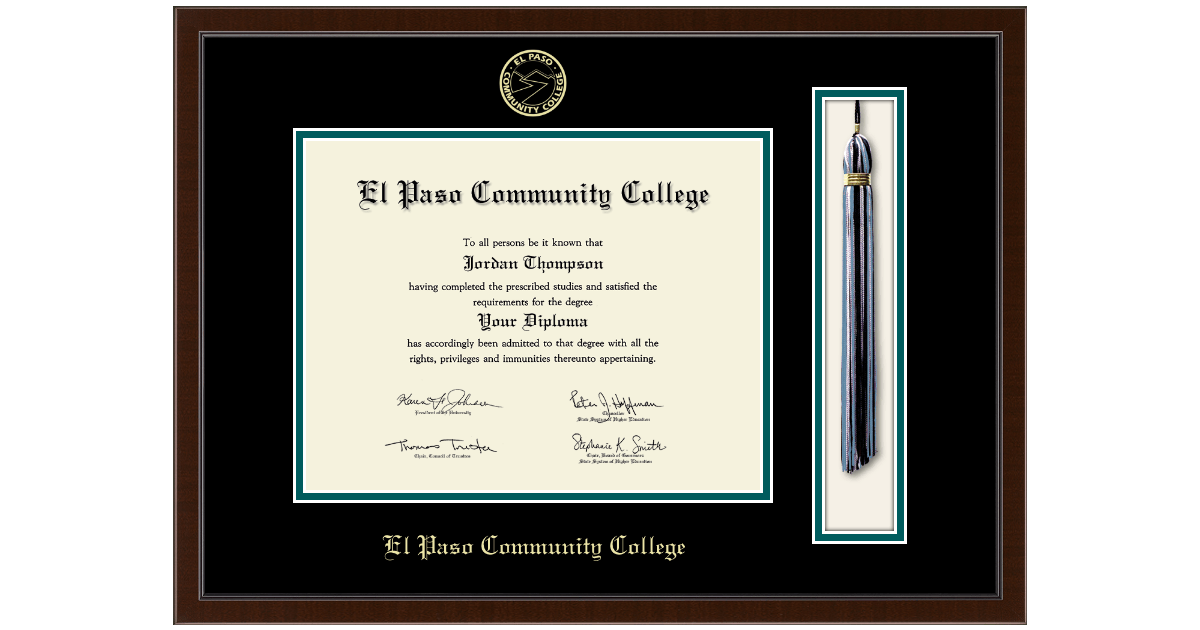 Tassel & Cord Diploma Frame in Delta El Paso Community College - Item ...