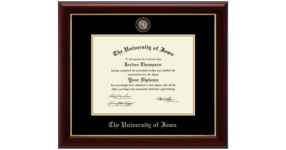 Masterpiece Medallion Diploma Frame in Gallery The University of Iowa ...