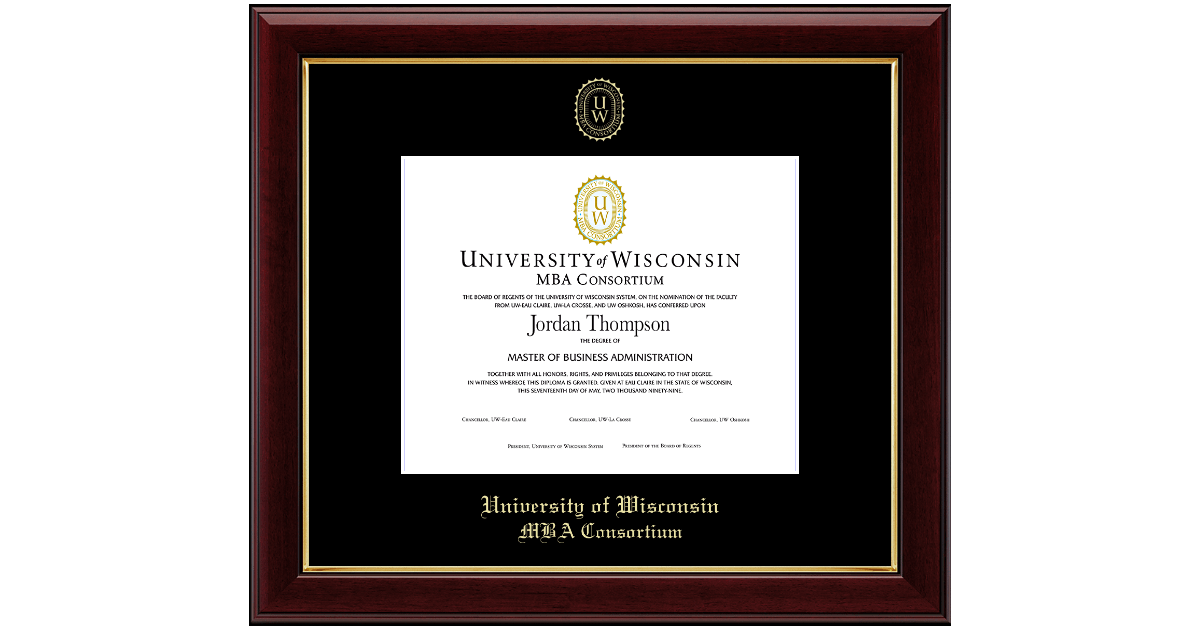 Gold Embossed Diploma Frame in Gallery UW MBA Consortium - Item #373321 ...