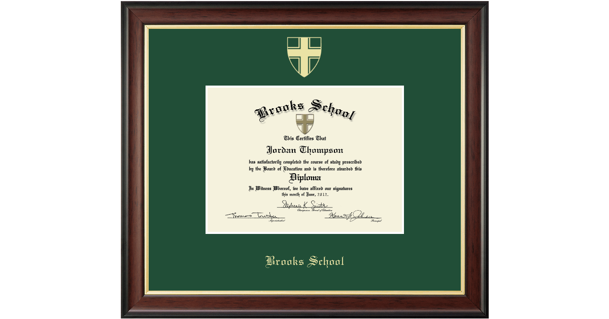 Gold Embossed Diploma Frame in Studio Gold Brooks School - Item #375318 ...