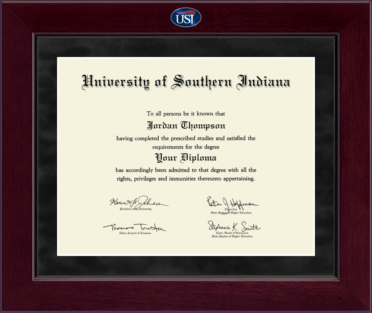 University of Southern Indiana Millennium Masterpiece Diploma Frame in ...