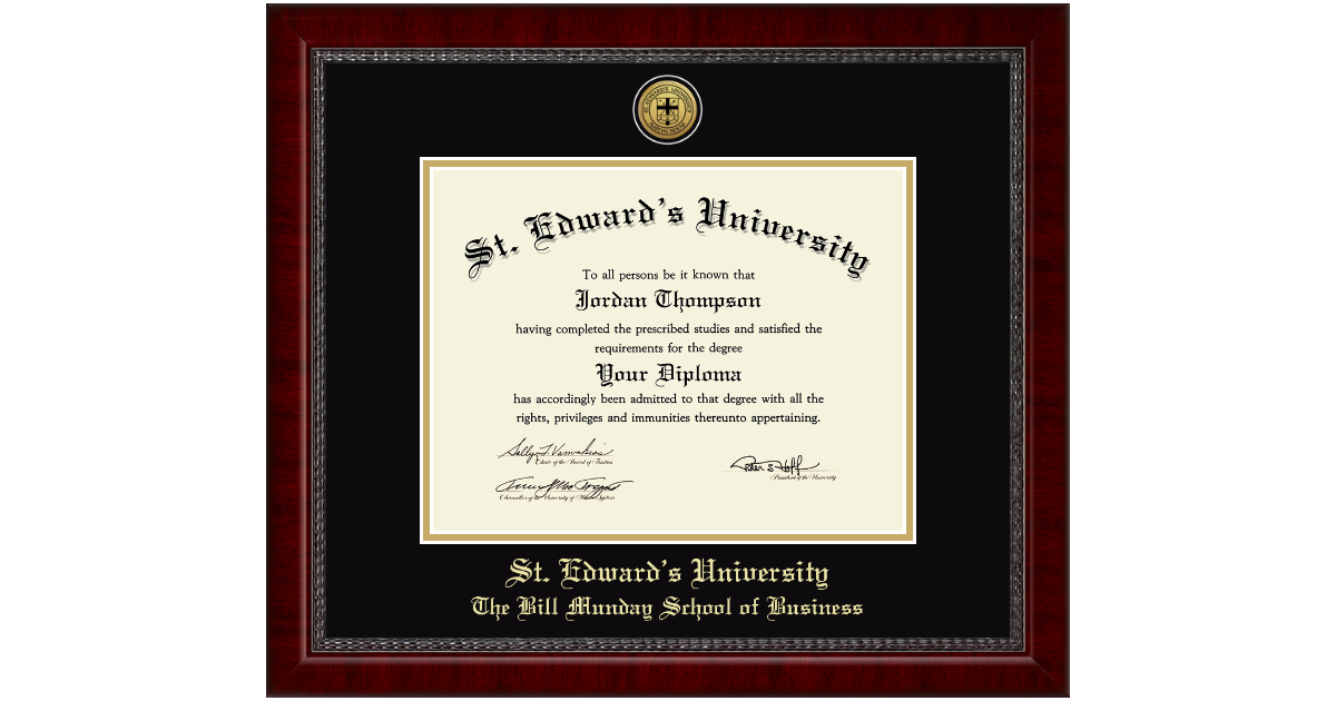 Gold Engraved Medallion Diploma Frame in Sutton St. Edward's University ...