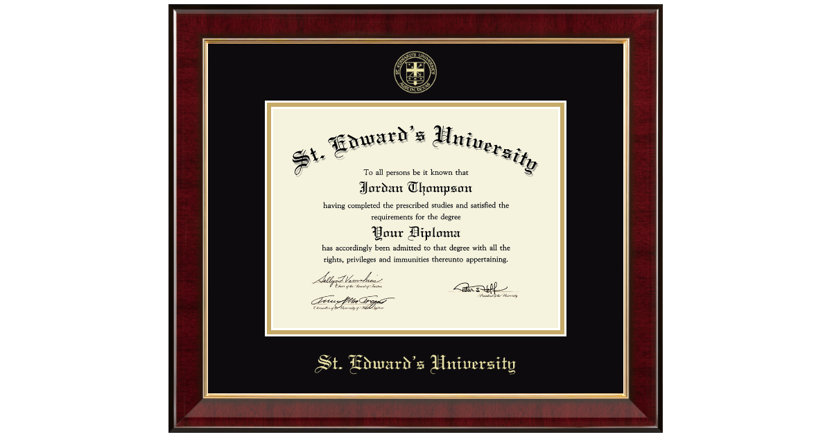 Gold Embossed Diploma Frame in Murano St. Edward's University - Item ...