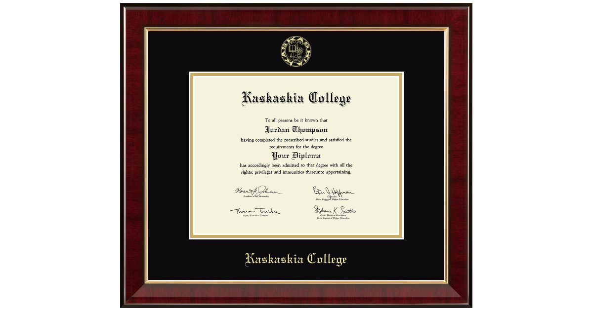 Gold Embossed Diploma Frame in Murano Kaskaskia College - Item #376349 ...