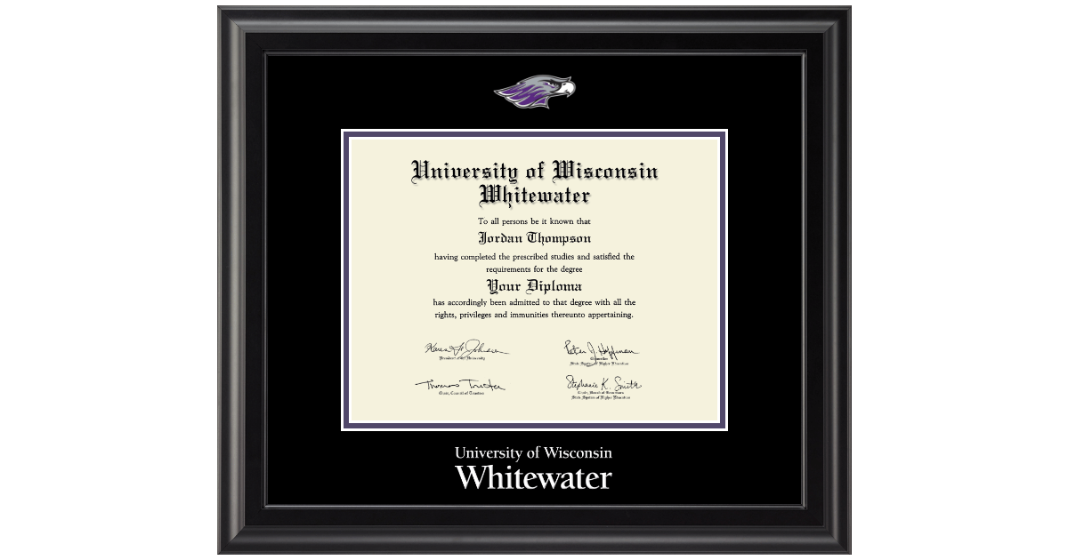 Dimensions Diploma Frame in Midnight University of Wisconsin Whitewater ...