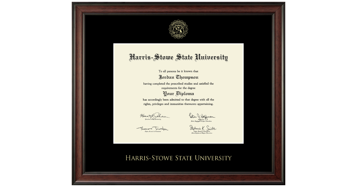 Gold Embossed Diploma Frame in Studio Harris-Stowe State University ...