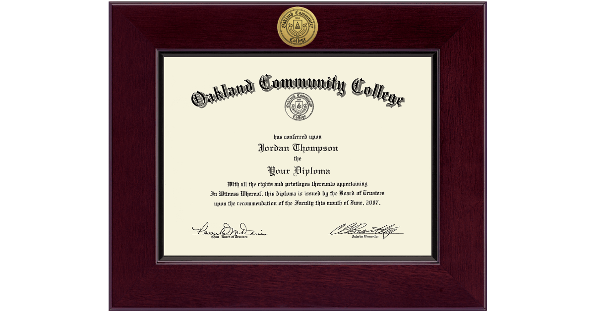 Century Gold Engraved Diploma Frame in Cordova Oakland Community ...