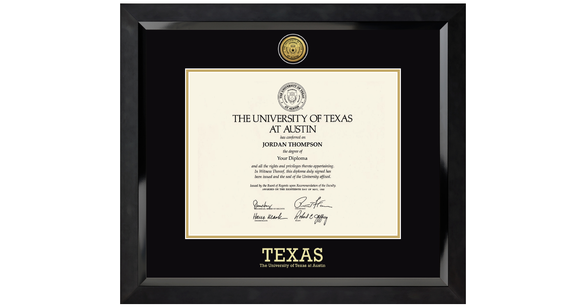 Gold Engraved Medallion Diploma Frame in Eclipse The University of ...