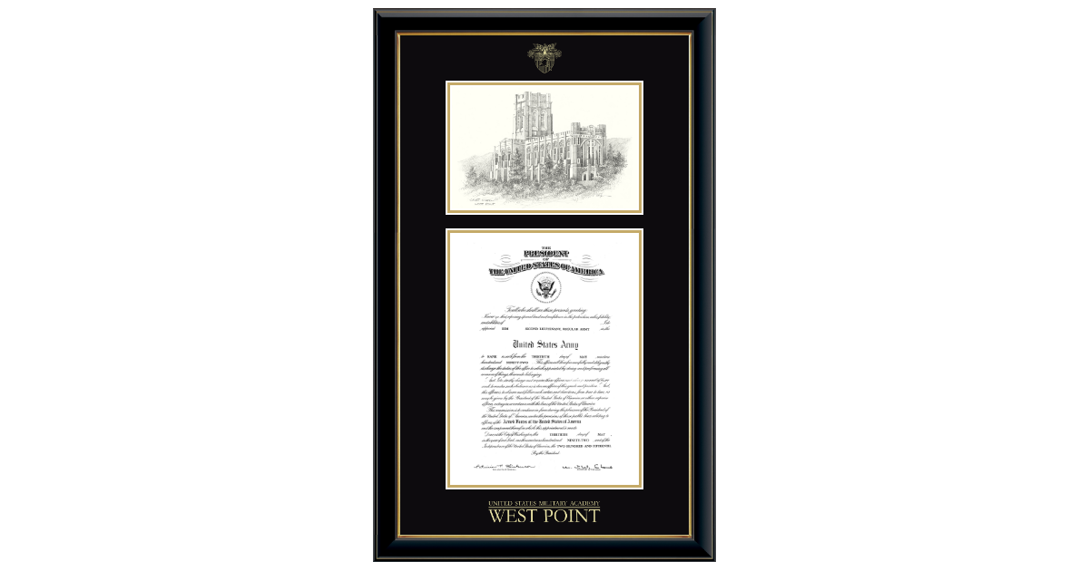 Campus Scene Diploma Frame in Onyx Gold United States Military Academy ...