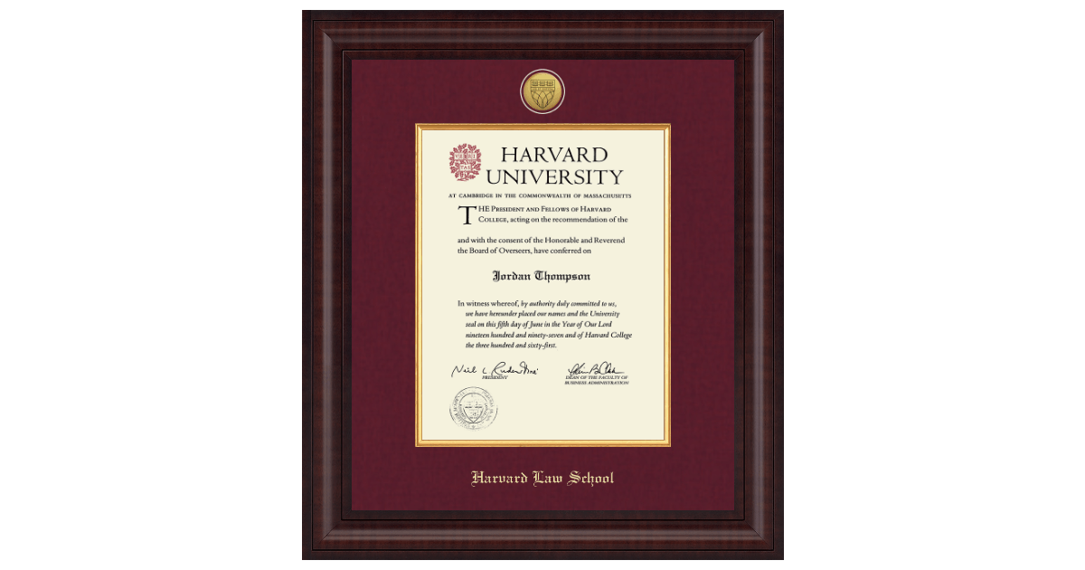 Harvard Law School Diploma Template Harvard Law School Diploma Frame