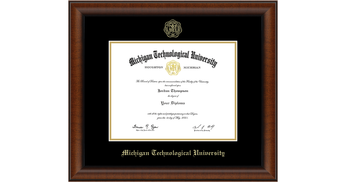 Gold Embossed Diploma Frame in Austin Michigan Technological University ...