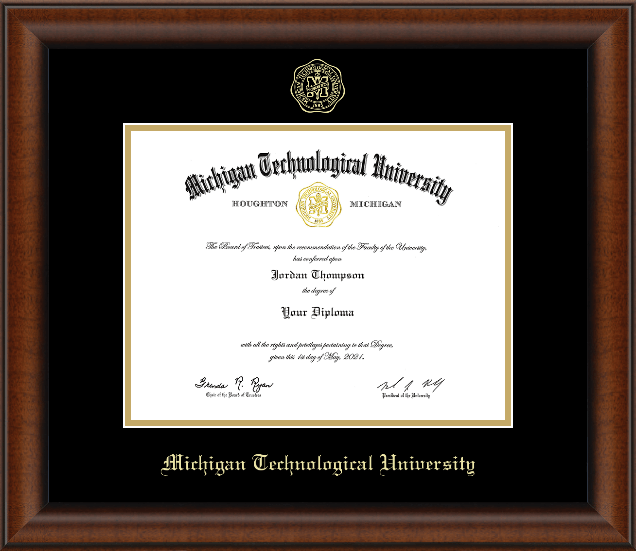 Michigan Technological University Gold Embossed Diploma Frame in Austin ...