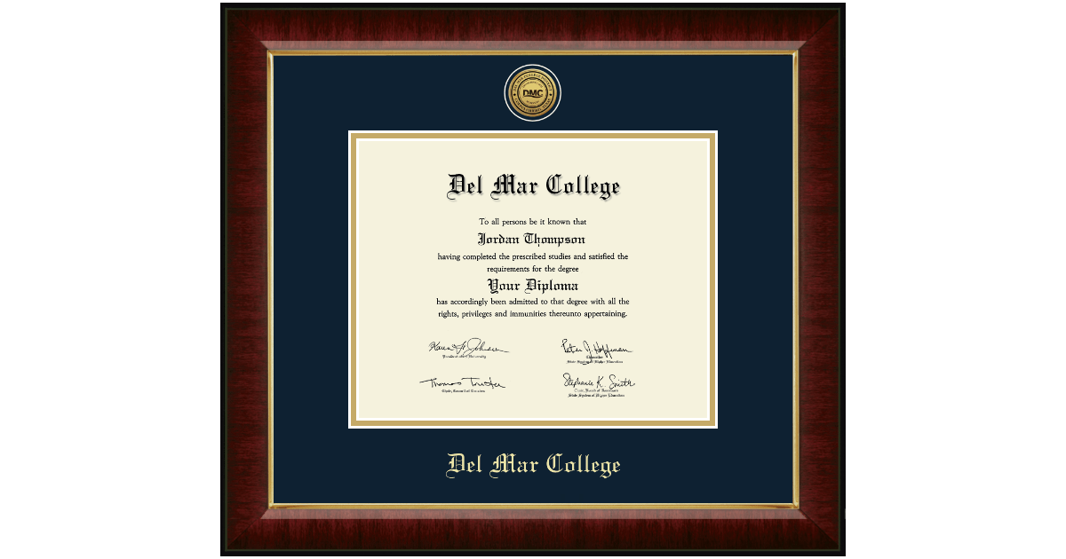 Del Mar College Diploma Frame | Church Hill Classics