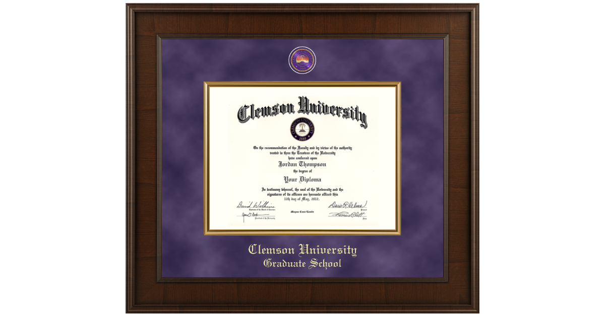 Clemson Graduate School Diploma Frames | Church Hill Classics