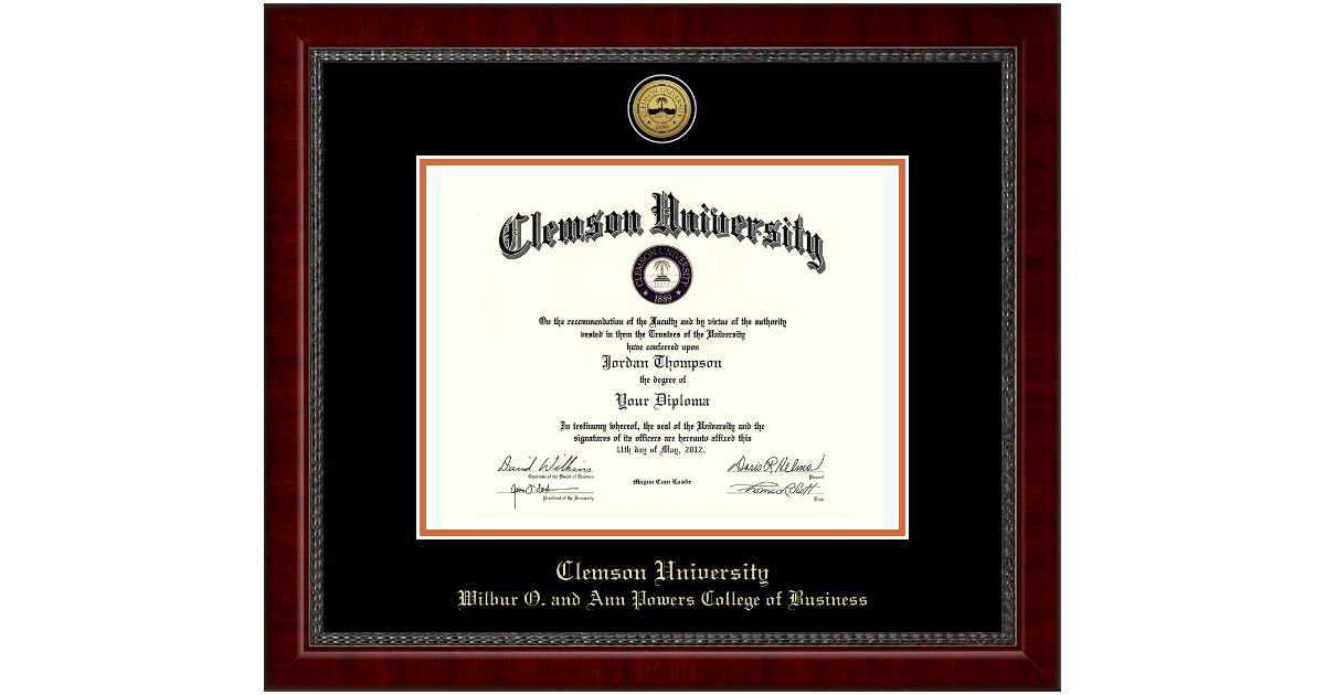 Gold Engraved Medallion Diploma Frame in Sutton Clemson University ...