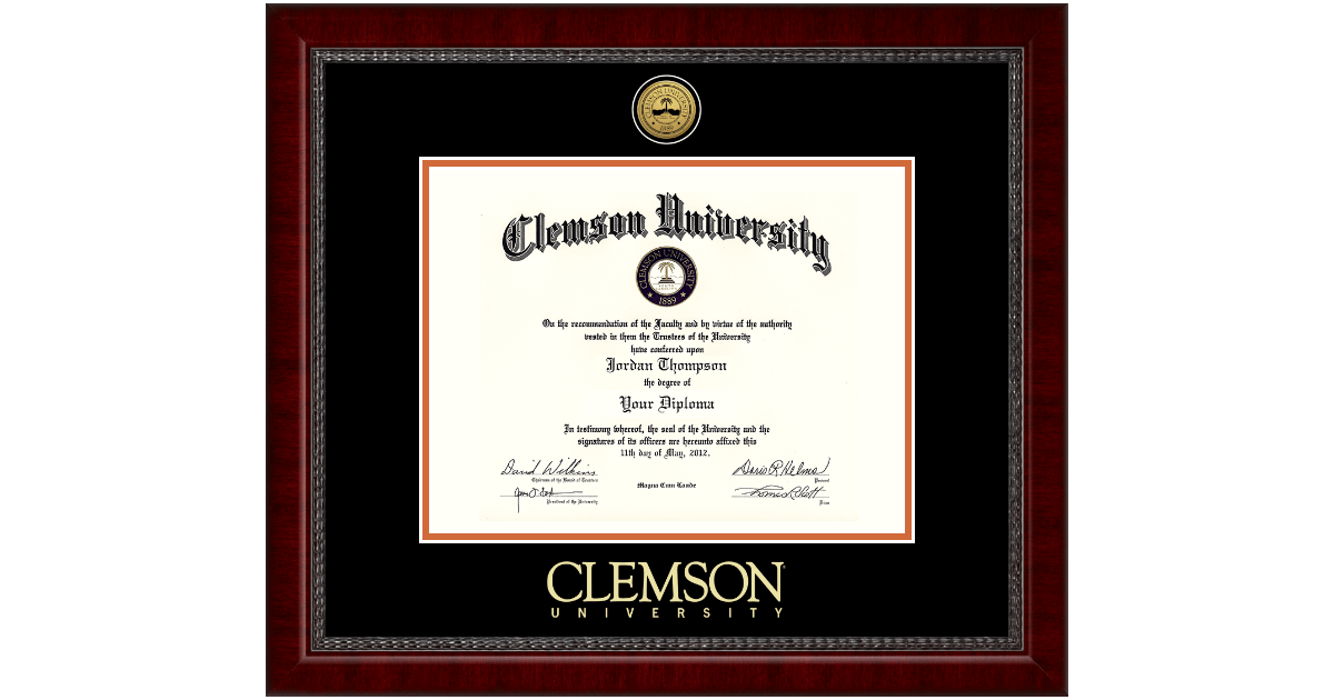 Gold Engraved Medallion Diploma Frame in Sutton Clemson University ...