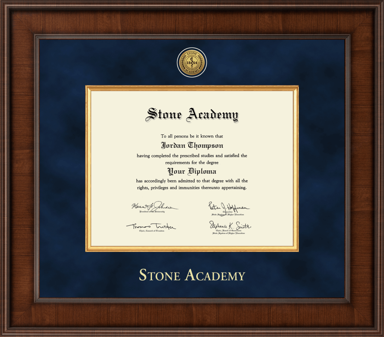 Stone Academy Presidential Gold Engraved Certificate Frame in Madison ...