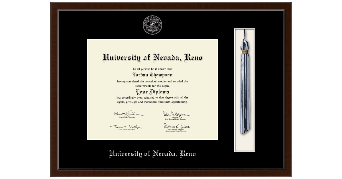 Tassel & Cord Diploma Frame in Delta University of Nevada Reno - Item ...