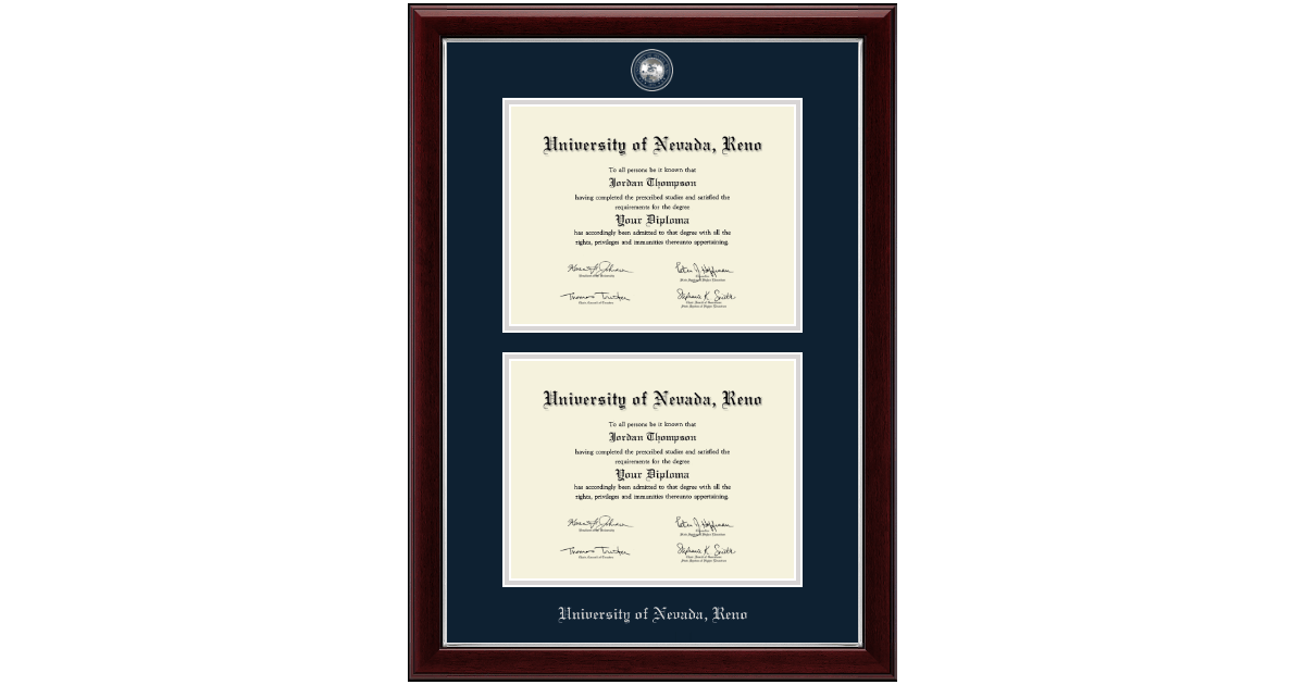 Masterpiece Medallion Double Diploma Frame in Gallery Silver University ...